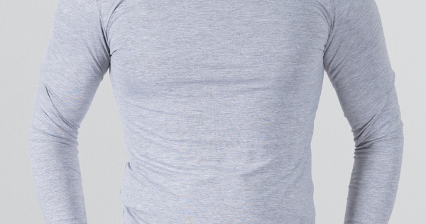 Shirt Body Long Sleeve Round Neck - Grey - BL-522